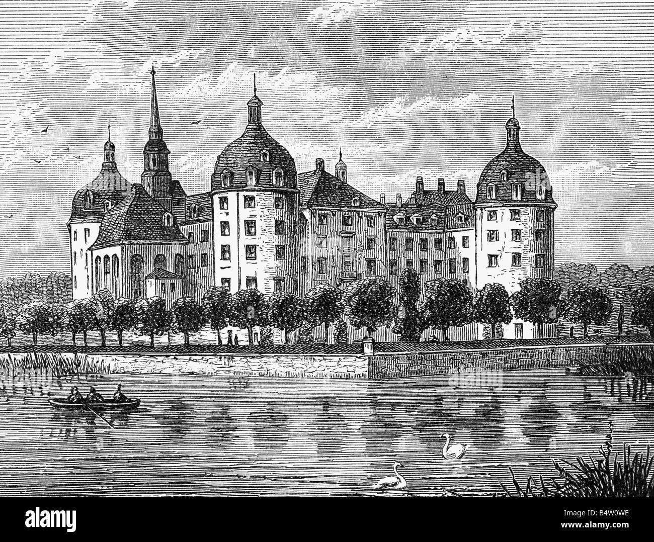 architecture, castles, Germany, Saxony, Moritzburg Castle, exterior ...