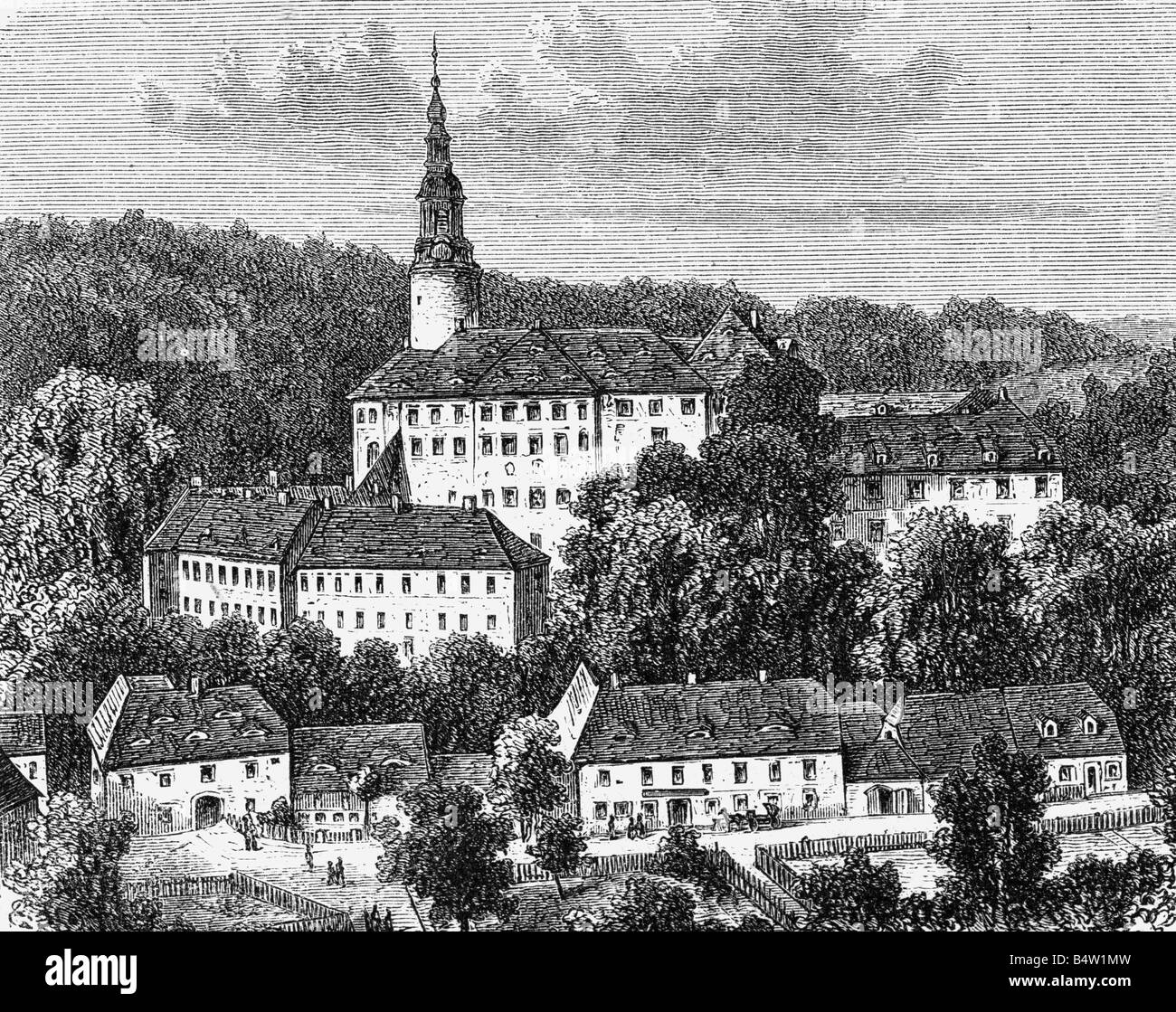 architecture, castles, Germany, Saxony, Weesenstein Castle, exterior ...