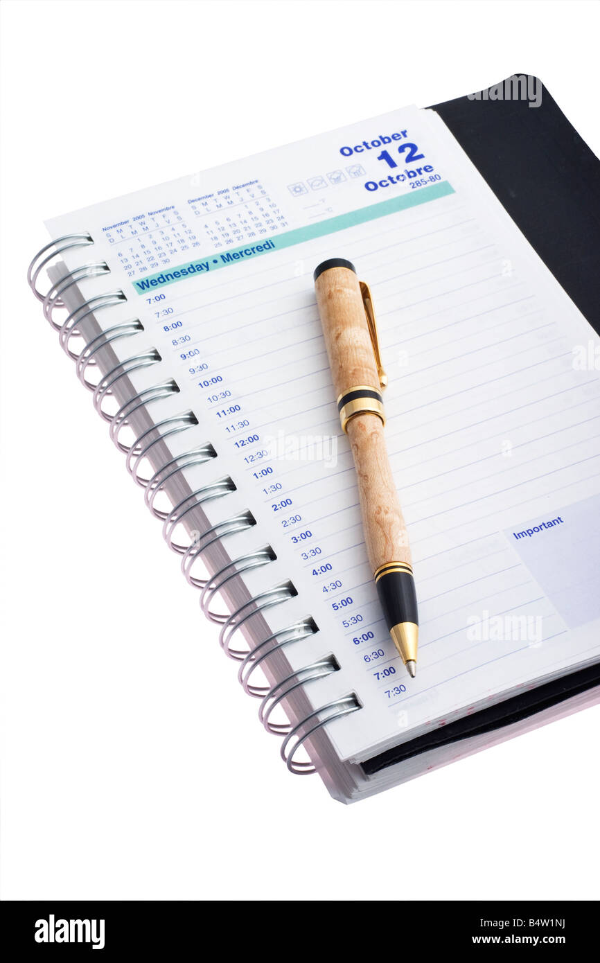 agenda with pen Stock Photo - Alamy