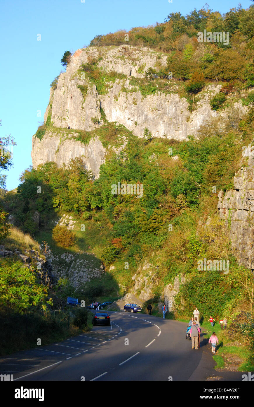 Road through Cheddar Gorge, Cheddar, Somerset, England, United Kingdom ...