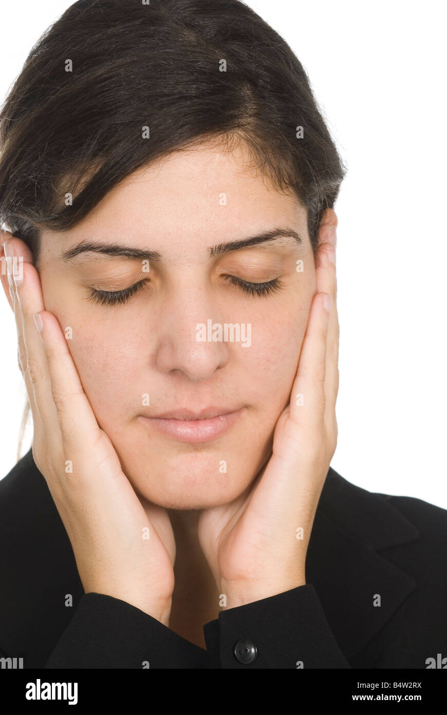 Worried business woman Stock Photo - Alamy