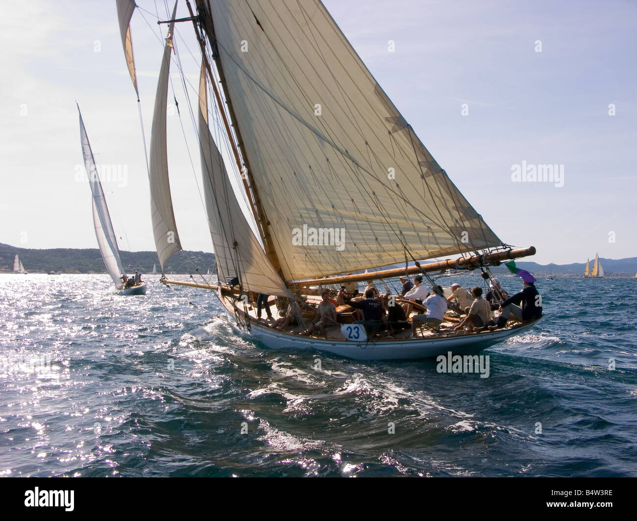 Classic yacht Partridge racing in St Tropez Stock Photo - Alamy