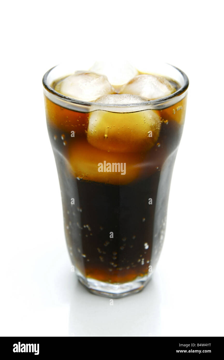 A glass of cola isolated on white Stock Photo - Alamy