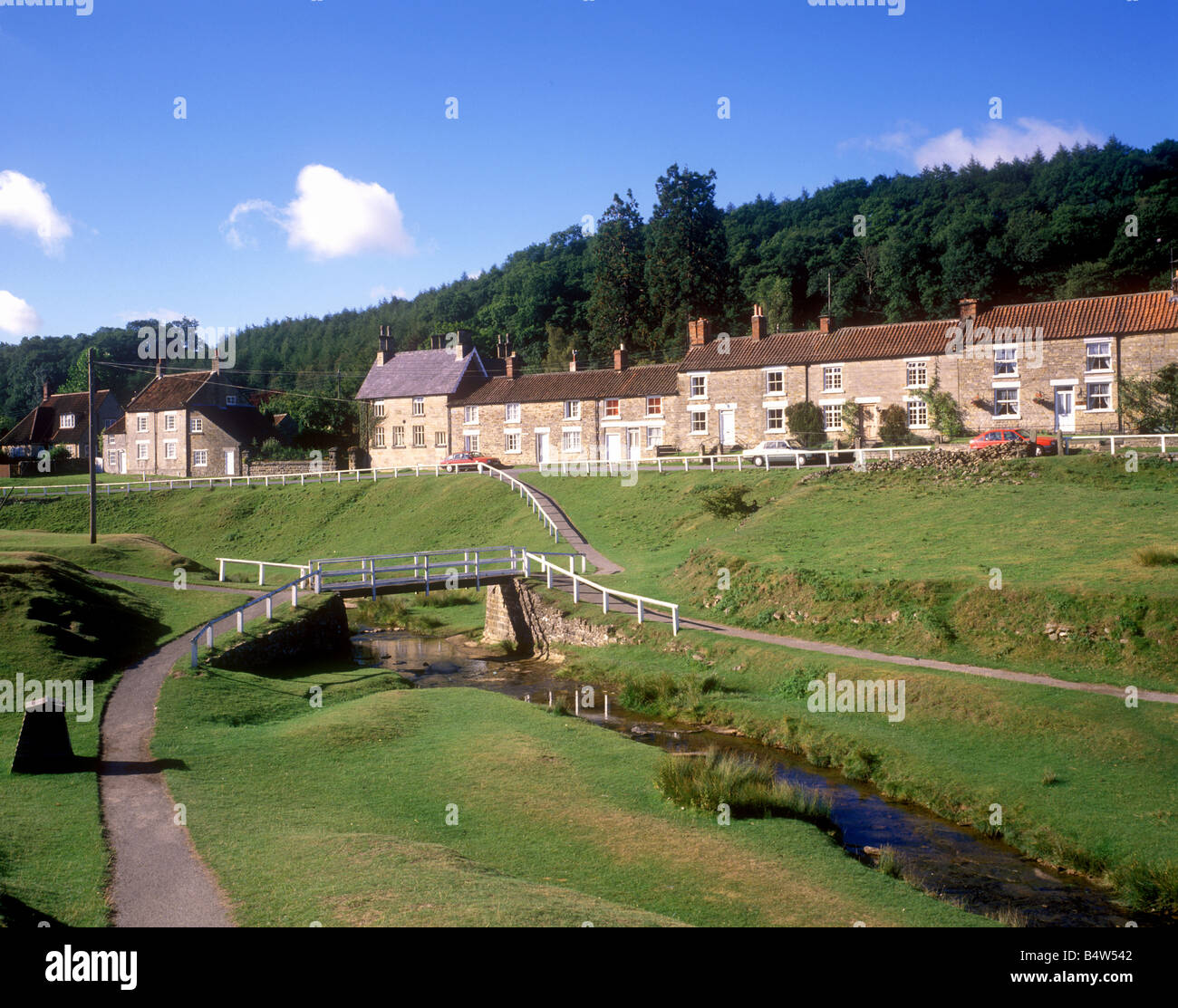 The typical Yorkshire Moors village of Hutton-Le-Hole Stock Photo - Alamy