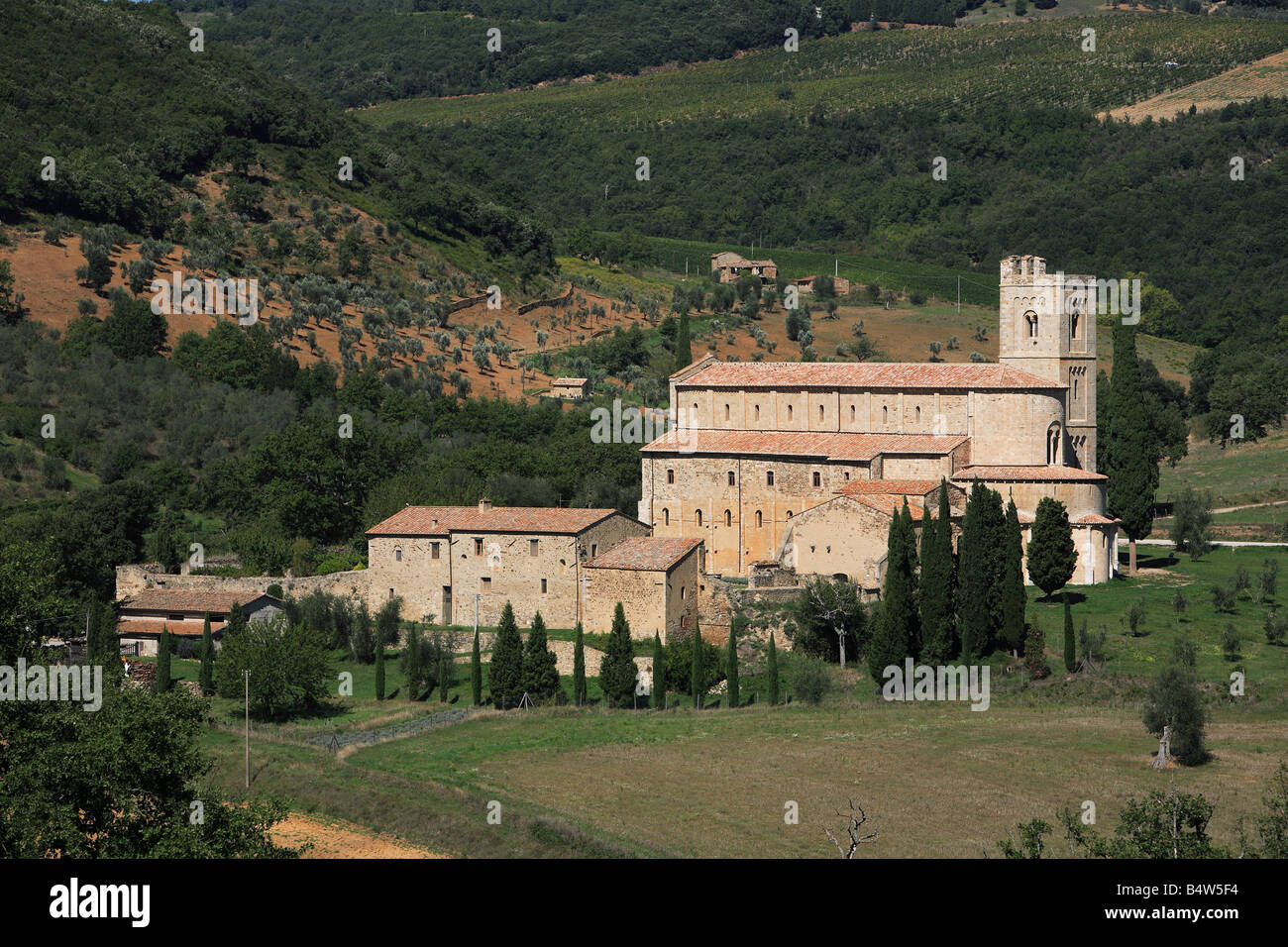 church and monastery of Sant Antimo Tuscany Italy Stock Photo - Alamy