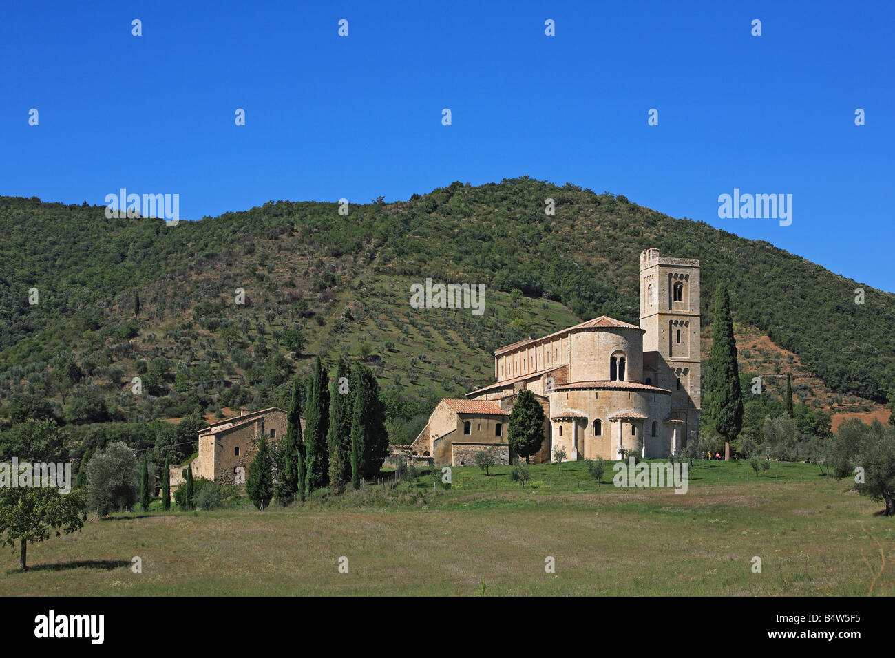 church and monastery of Sant Antimo Tuscany Italy Stock Photo - Alamy