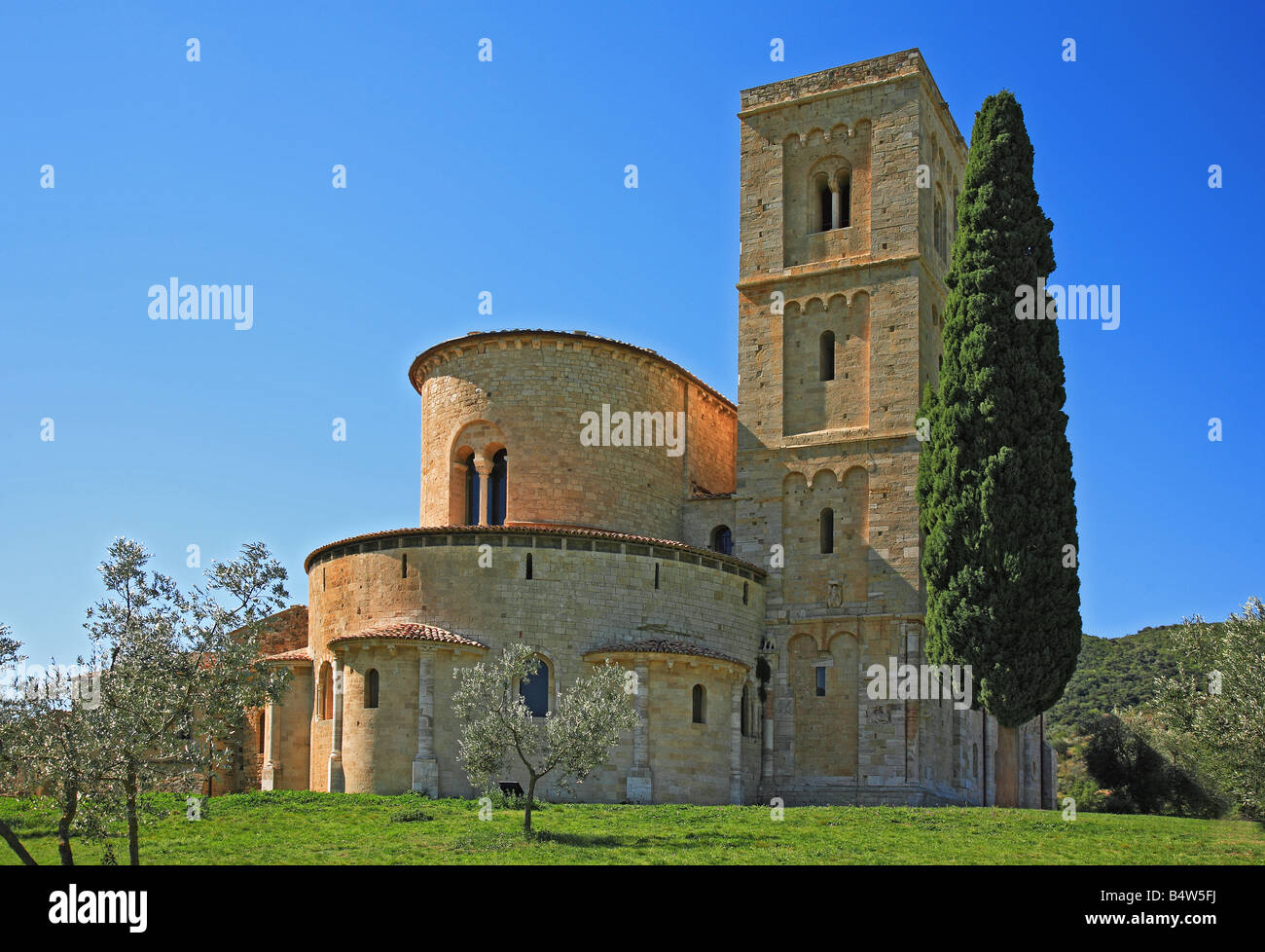 church and monastery of Sant Antimo Tuscany Italy Stock Photo - Alamy