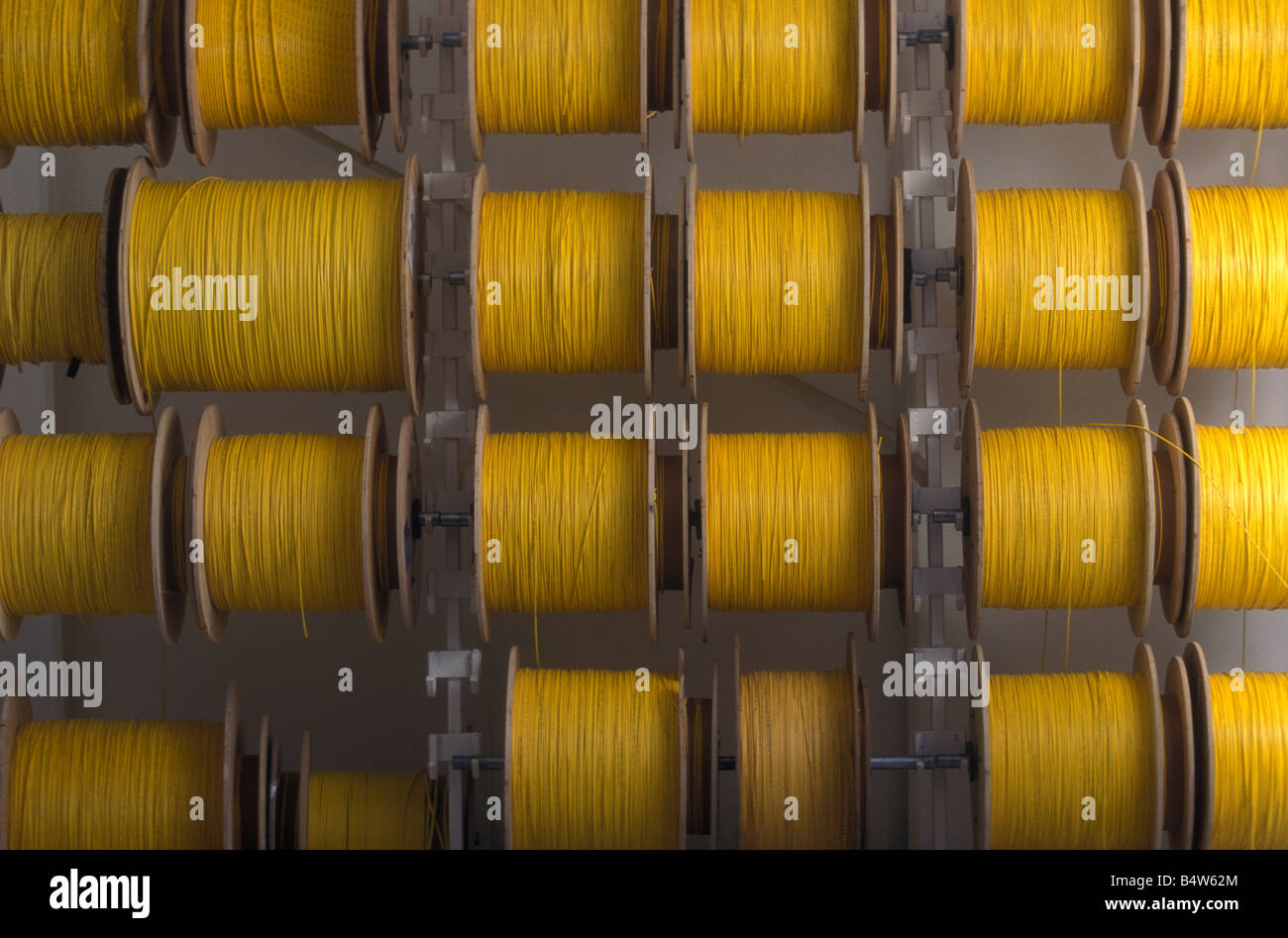 yellow fiber optic cable spool Stock Photo - Alamy