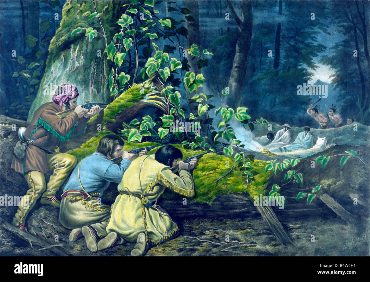 American indians attack hi-res stock photography and images - Alamy