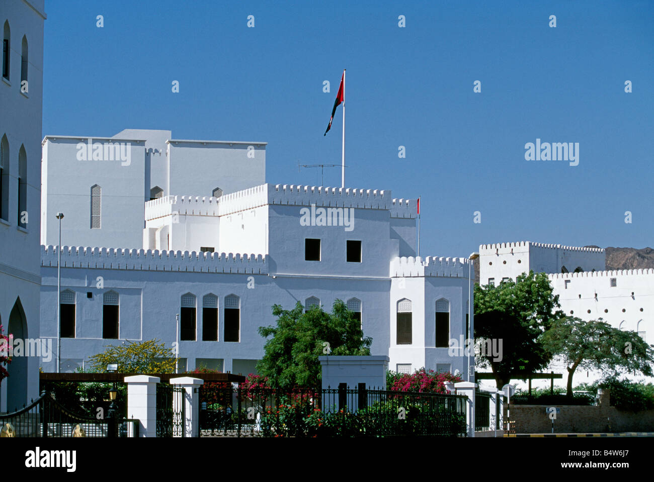 Oman, Muscat, Old Muscat. Government offices are kept in immaculate ...