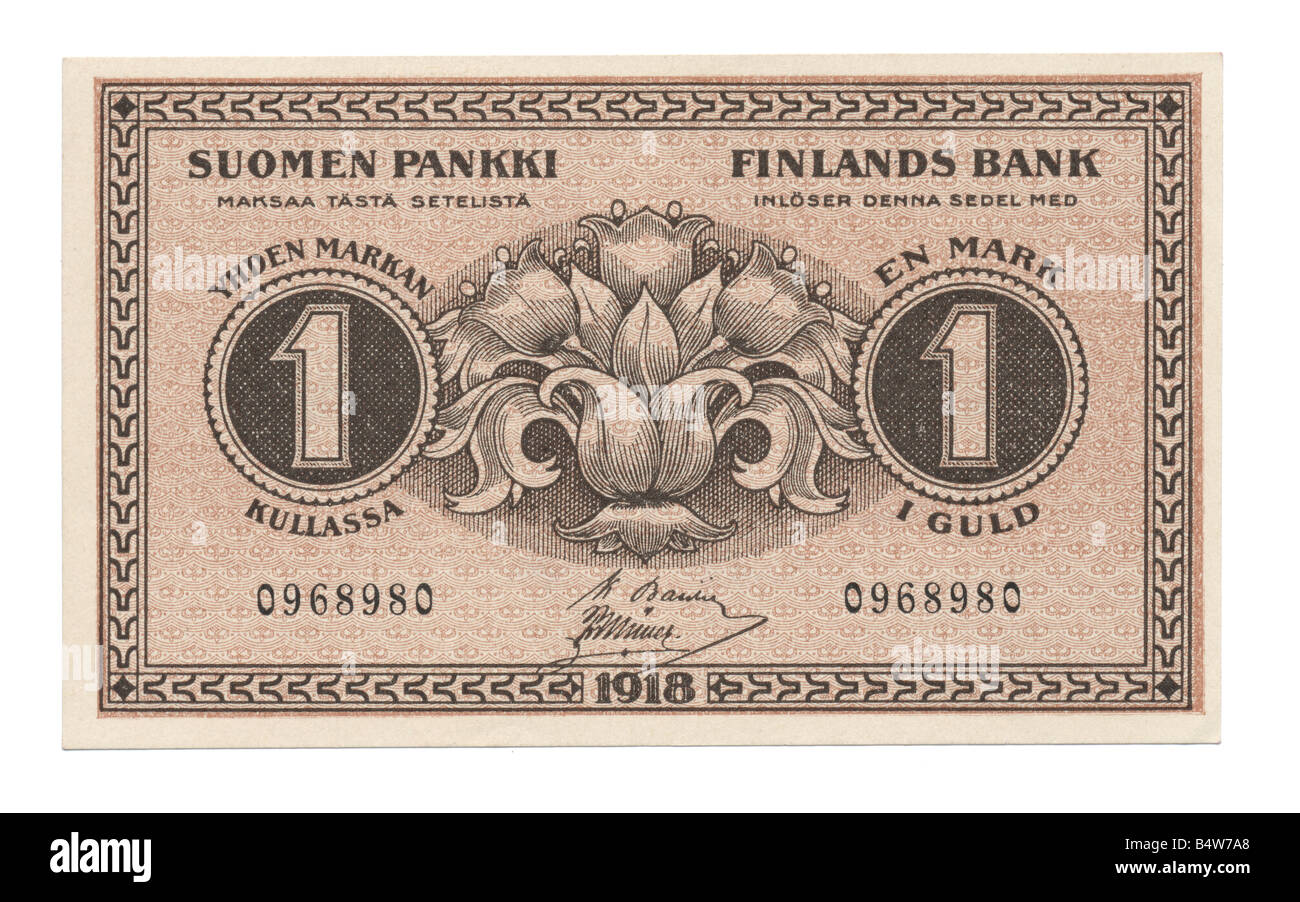 Old finnish mark from 1918 Stock Photo - Alamy