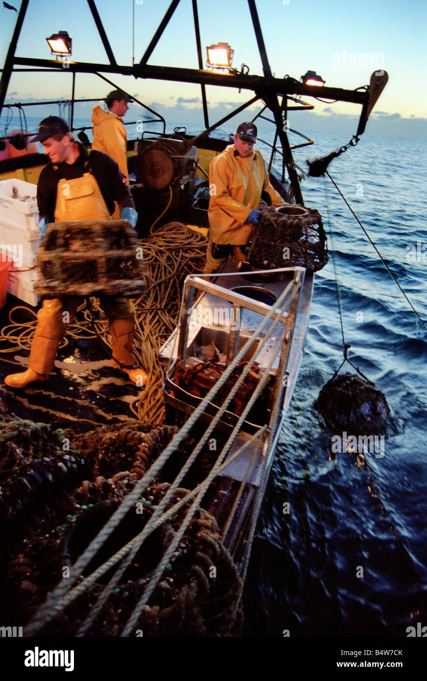 Crab fishing off South West coast of Devon England UK Stock Photo - Alamy