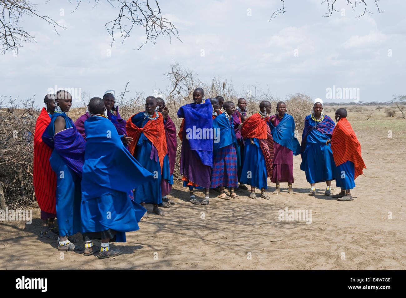 Scene of life of Maasai people in their village Stock Photo - Alamy