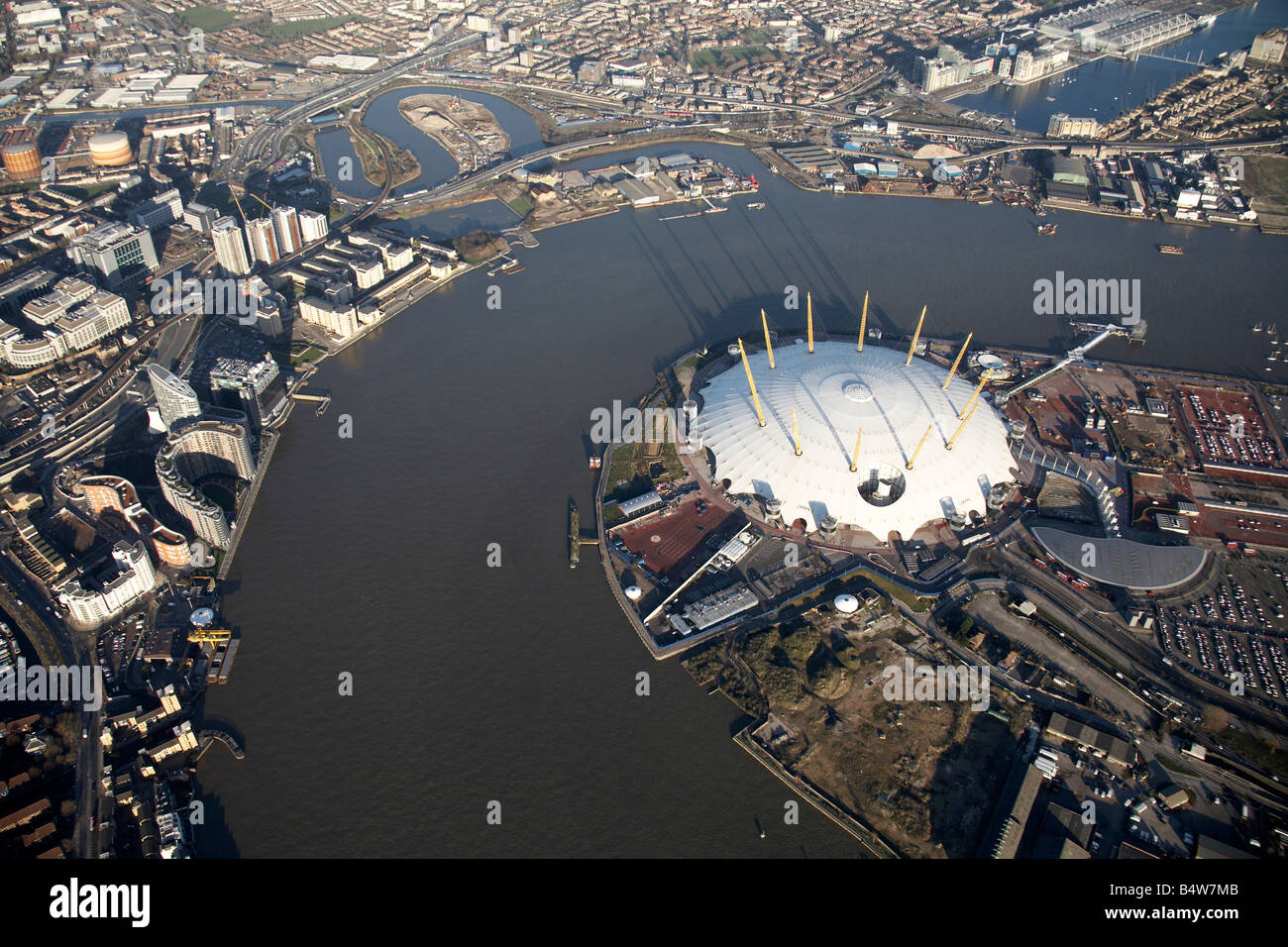 Aerial view north east of Bow Creek East India Dock Basin Leamouth ...