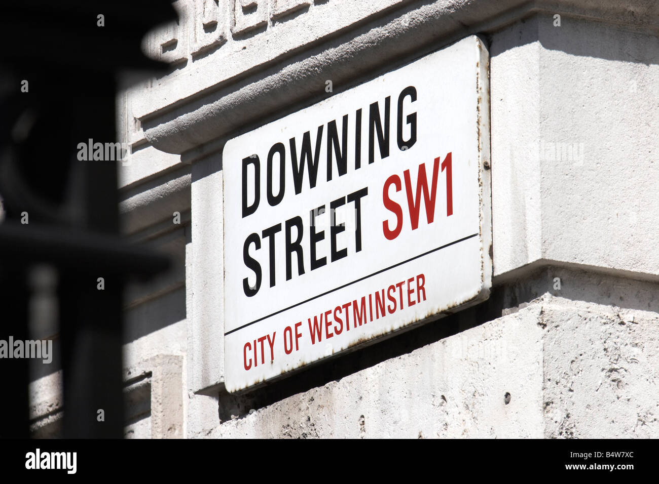 Downing Street Street sign City of Westminster SW1 London England Stock ...