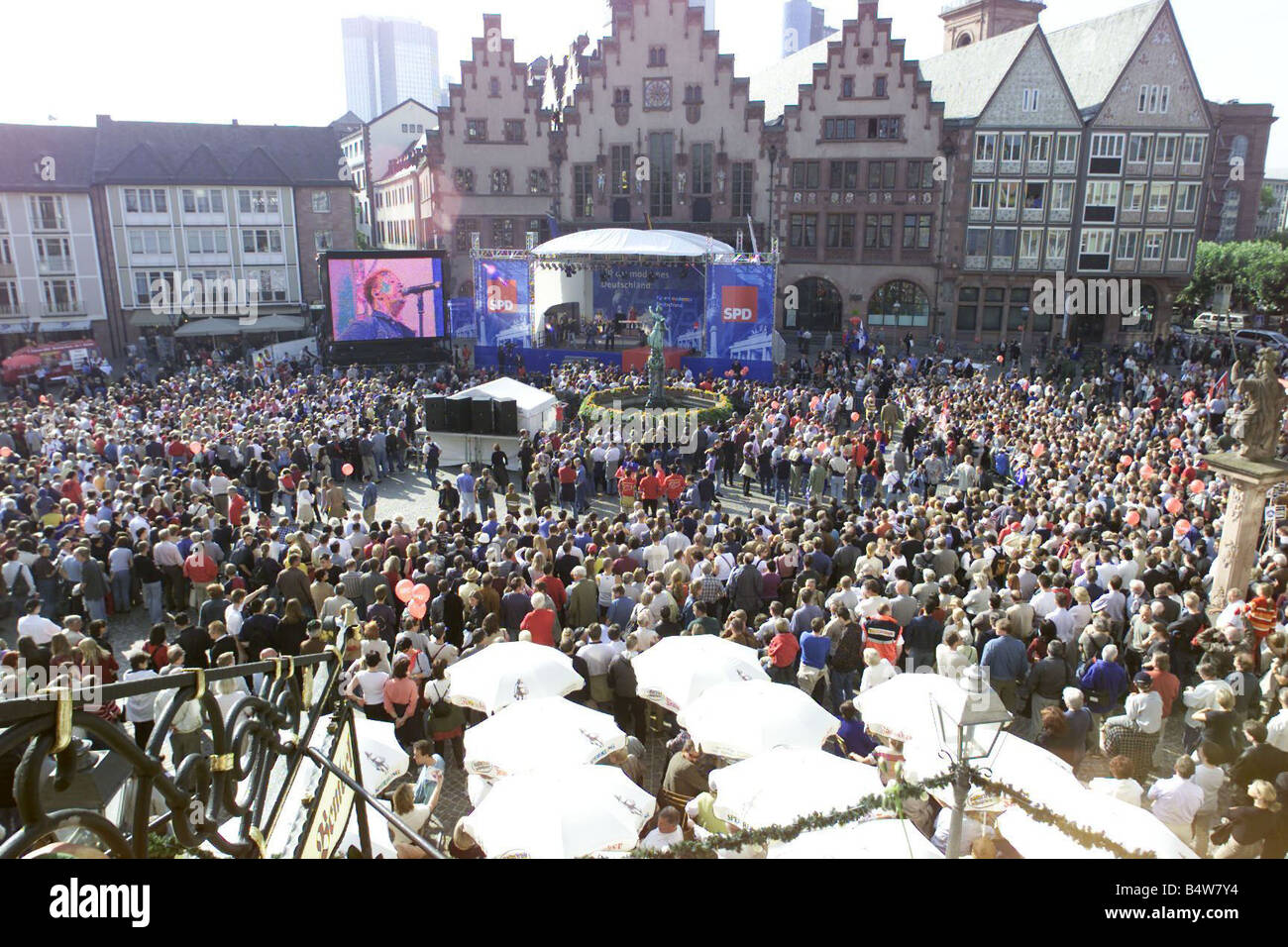 Germany Elections September 2002 Election Rally in Frankfurt SDP ...