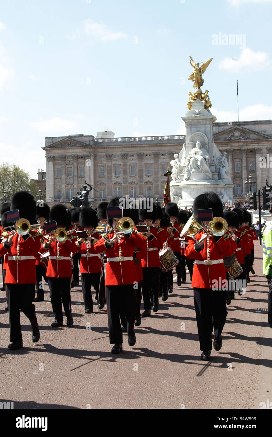 Military Band marching playing at Changing the Guard in front of the ...
