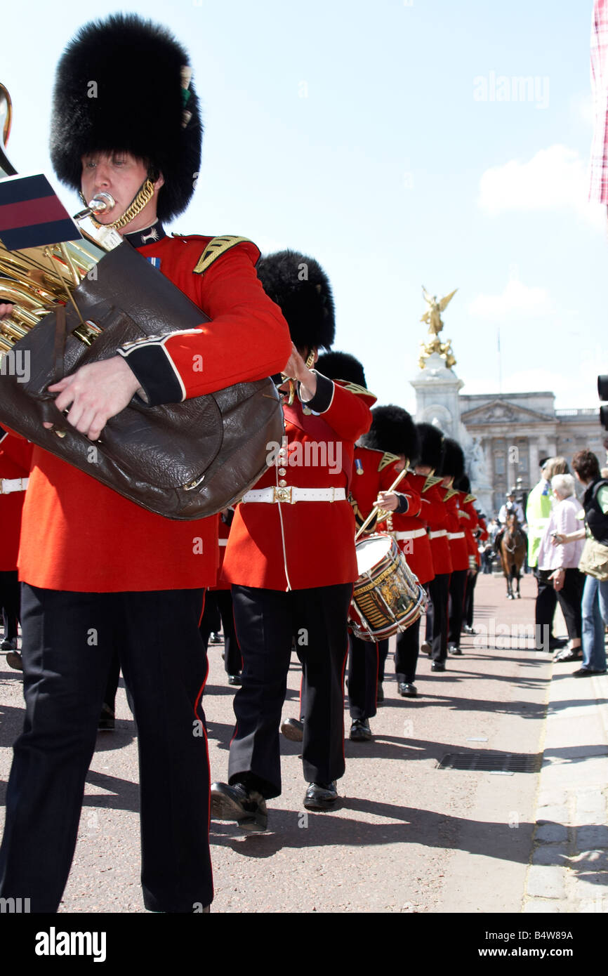 Military Band marching playing at Changing the Guard in front of the ...