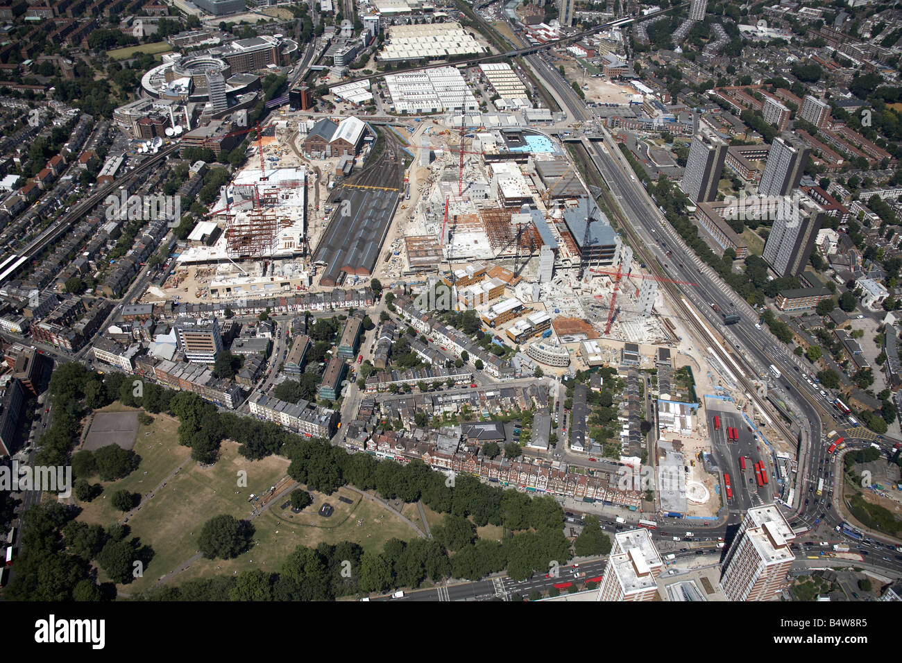 Aerial view north west of Shepherd s Bush Common Westfield White City ...