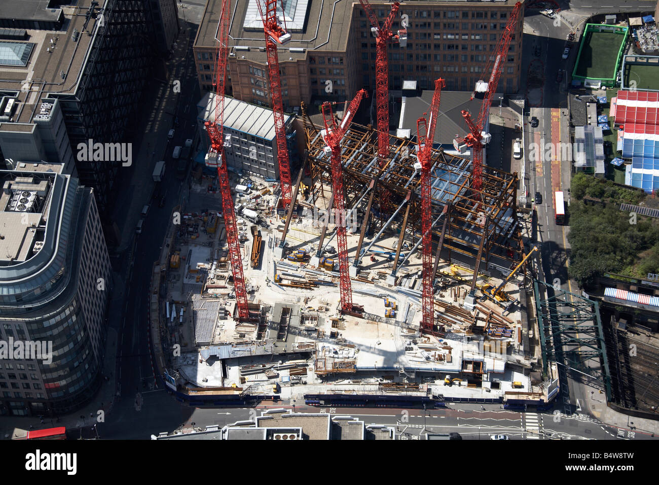 Aerial view north west of Broadgate Tower Construction Site Primrose ...