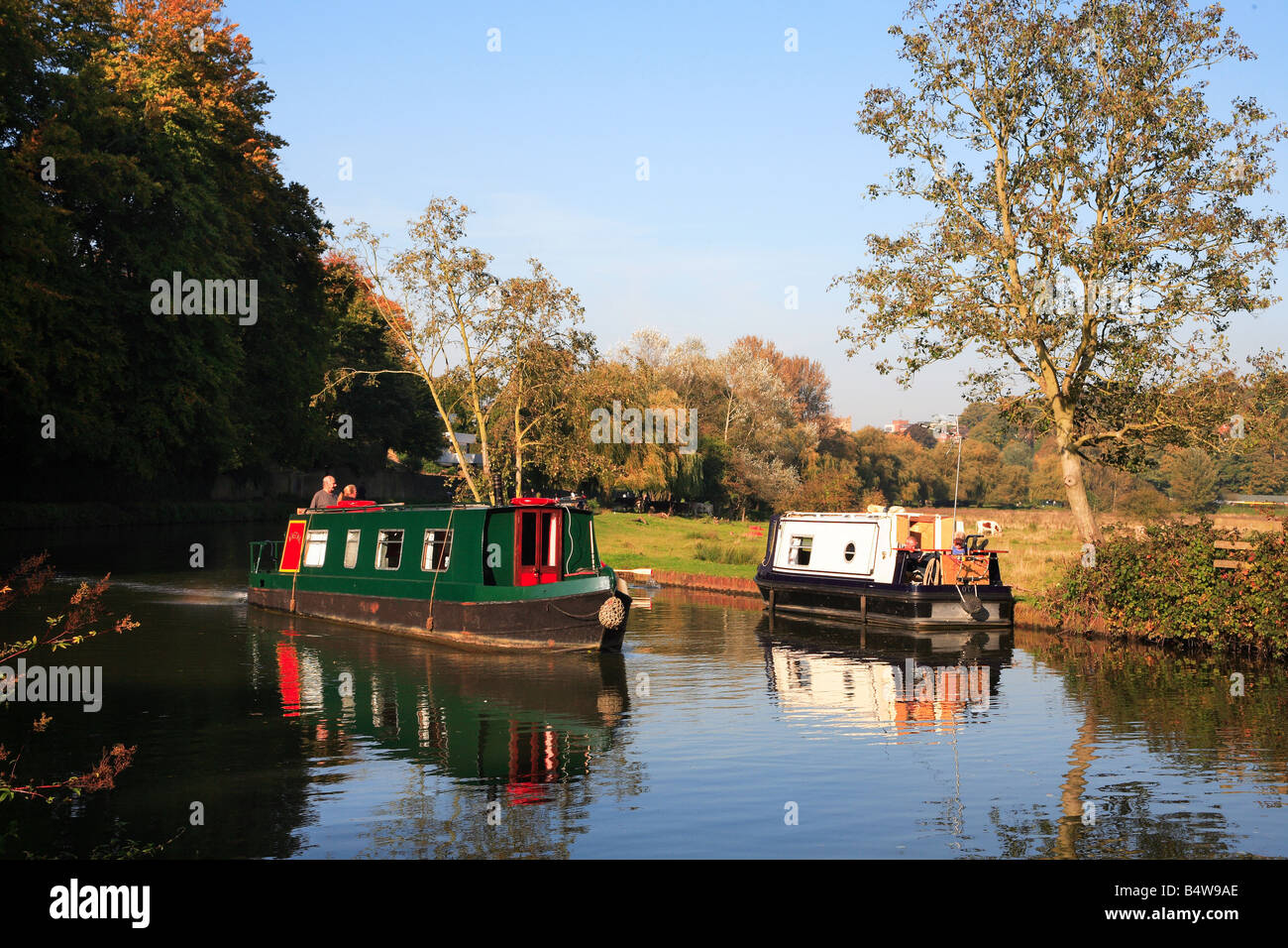 Canal boats on the river Wey Guildford Surrey England Stock Photo - Alamy