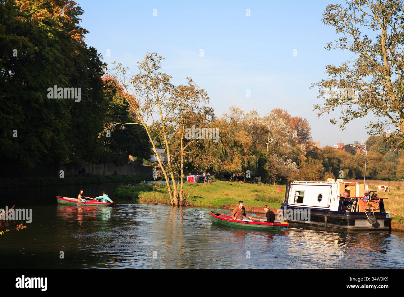 Canal boats on the river Wey Guildford Surrey England Stock Photo - Alamy