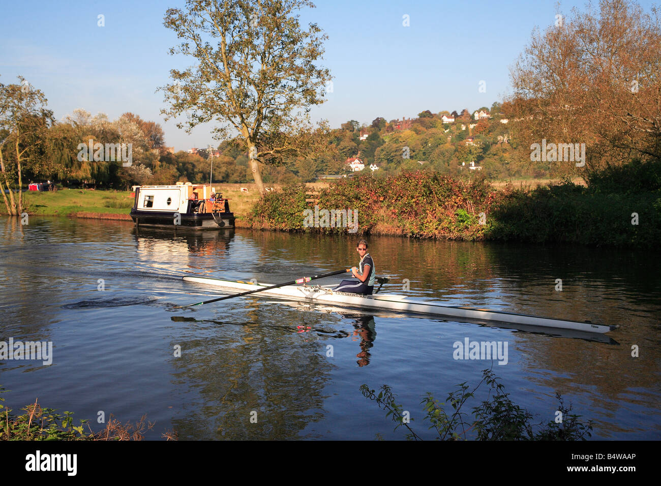Canal boats on the river Wey Guildford Surrey England Stock Photo - Alamy