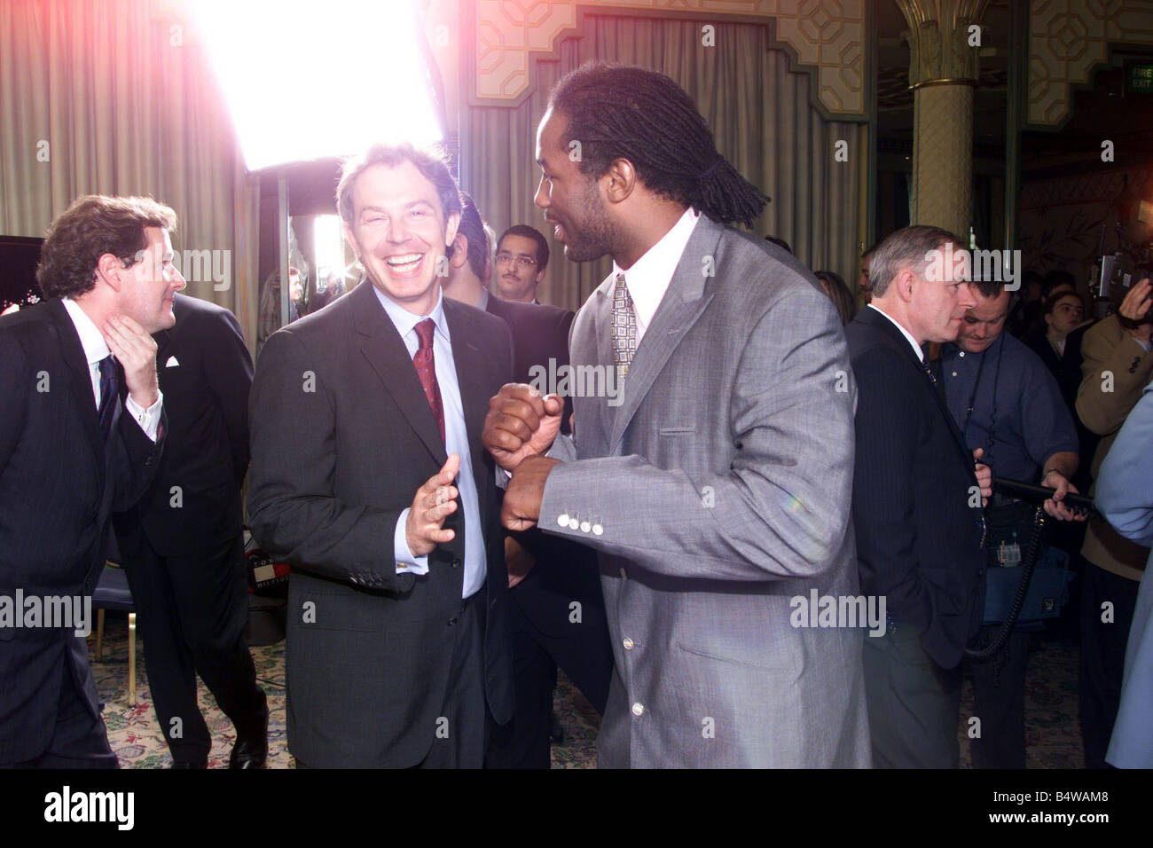 Lennox Lewis boxer with Tony Blair Prime Minister May 1999 at the ...