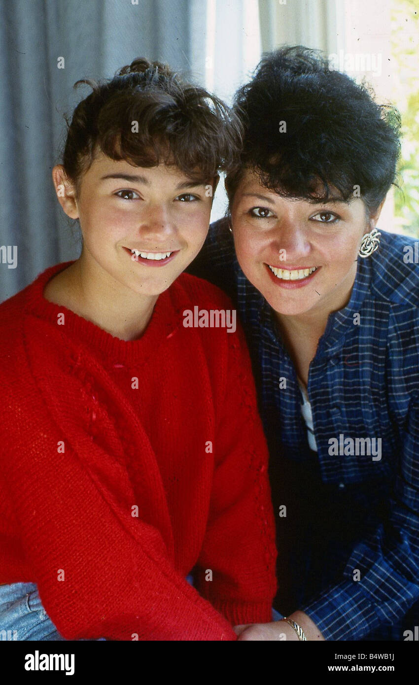 Natalie Robb actress October 1988 with her mum mother Julie Stock Photo ...