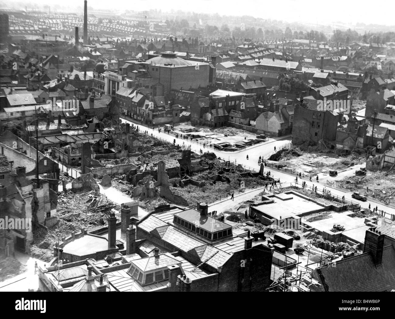 Earl Street, Coventry, viewed from the old cathedral spire some time ...