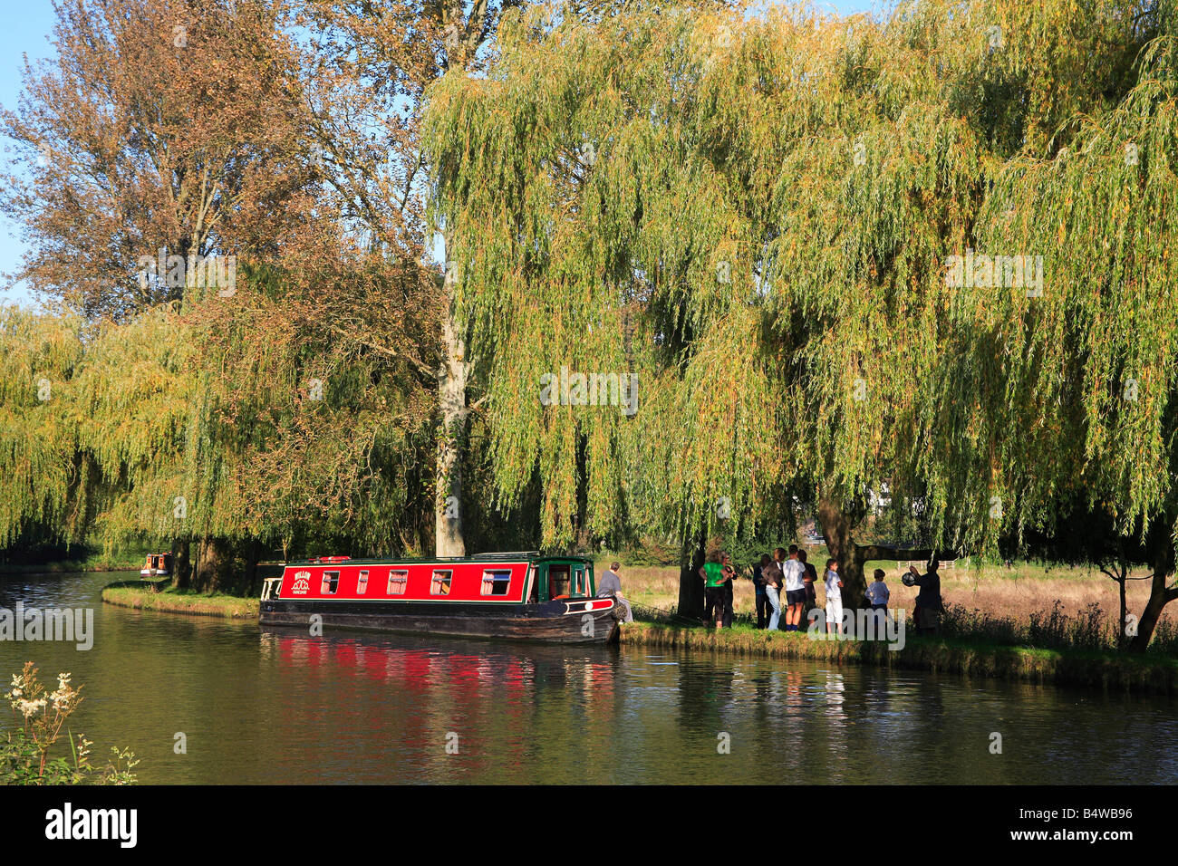 Canal boat on the river Wey Guildford Surrey England Stock Photo - Alamy