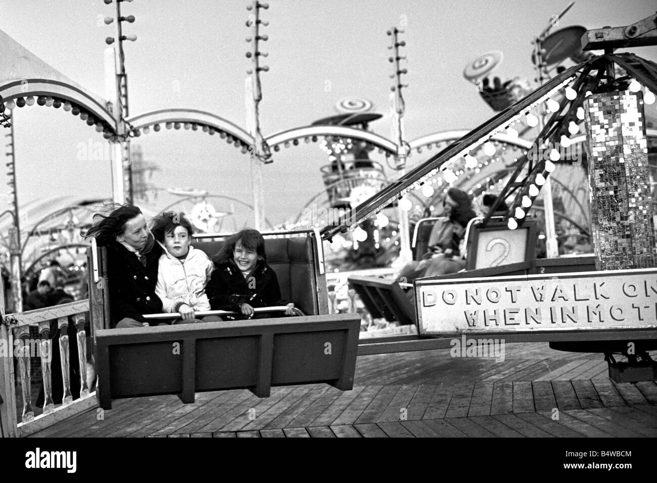 Hearsall Common Easter fair, Coventry. Children take a ride on a ...