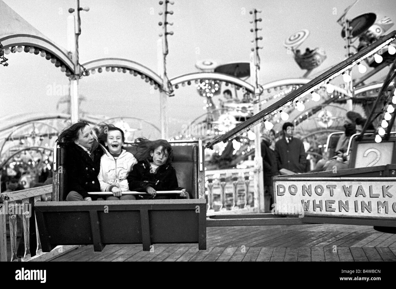 Hearsall Common Easter fair, Coventry. Children take a ride on a ...