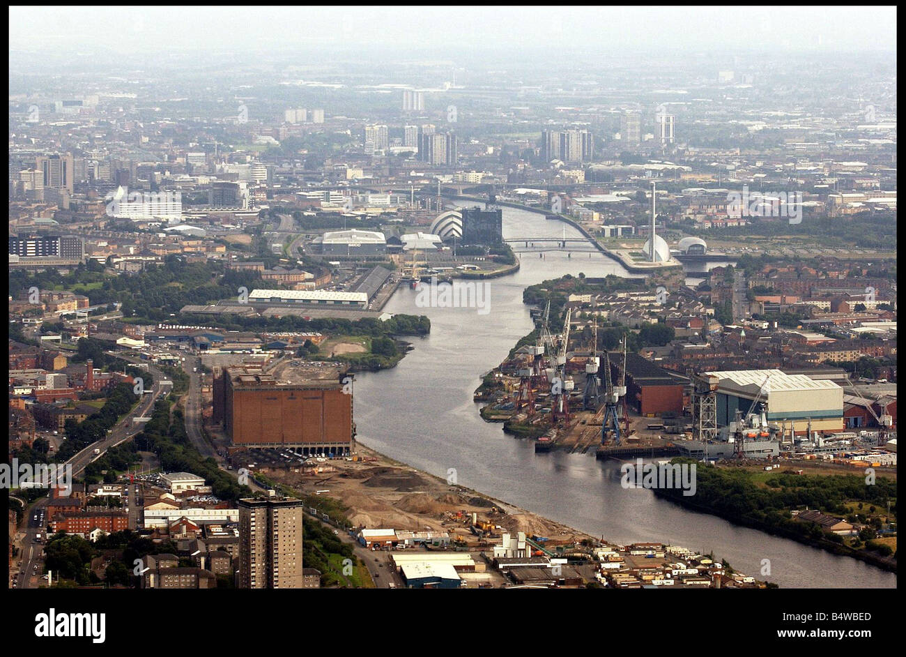 Glasgow August 2002 City of Glasgow Scotland aerial view Stock Photo ...
