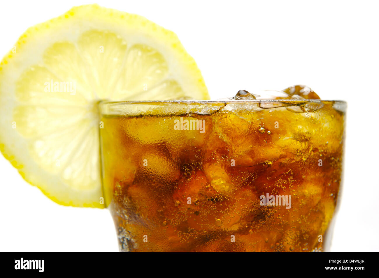 A glass of lemon cola isolated against a white background Stock Photo ...