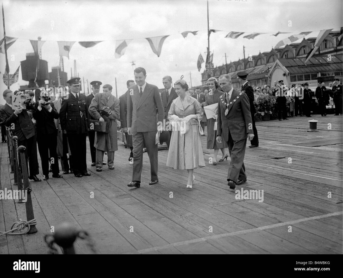 Princess Margaret seen here boarding HMS Coquette a Royal Navy ...