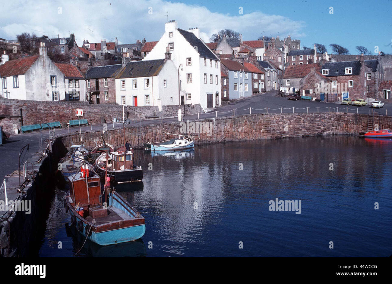Crail fishing village view of harbour boats Stock Photo - Alamy