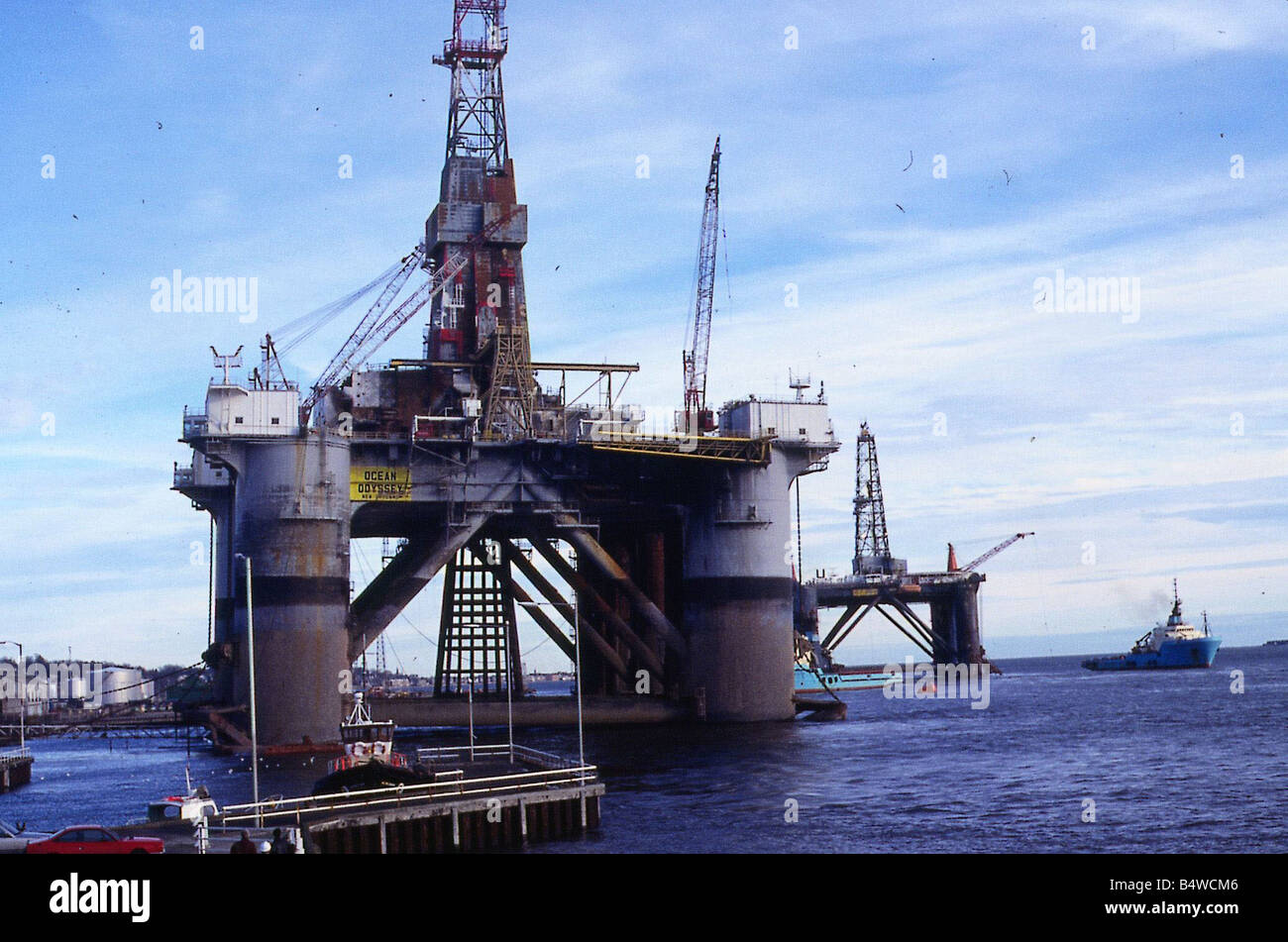 Oil rig Ocean Odyssey April 1989 Stock Photo - Alamy