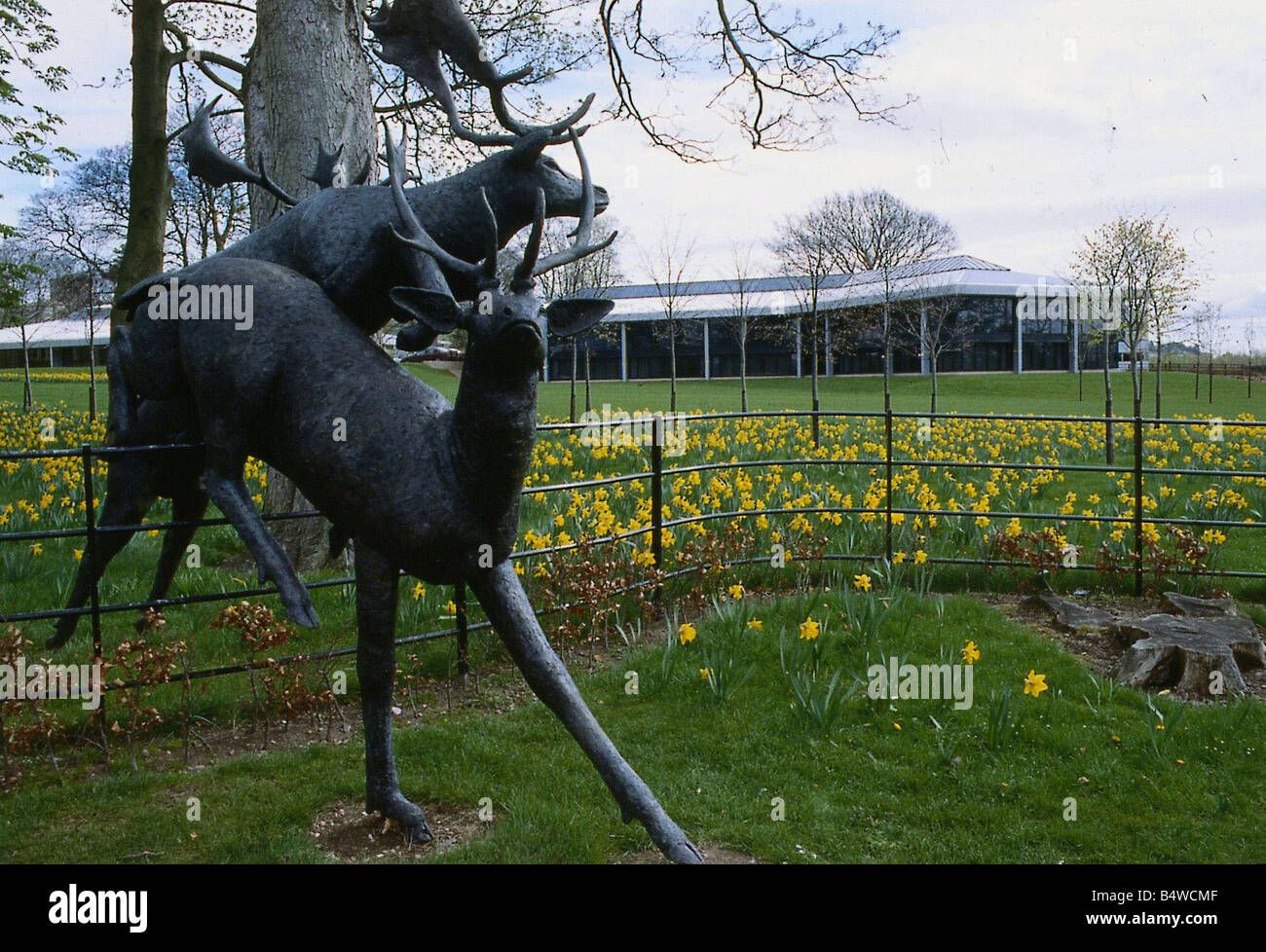 Technology Park Dundee June 1990 sculpture of leaping deer at entrance ...
