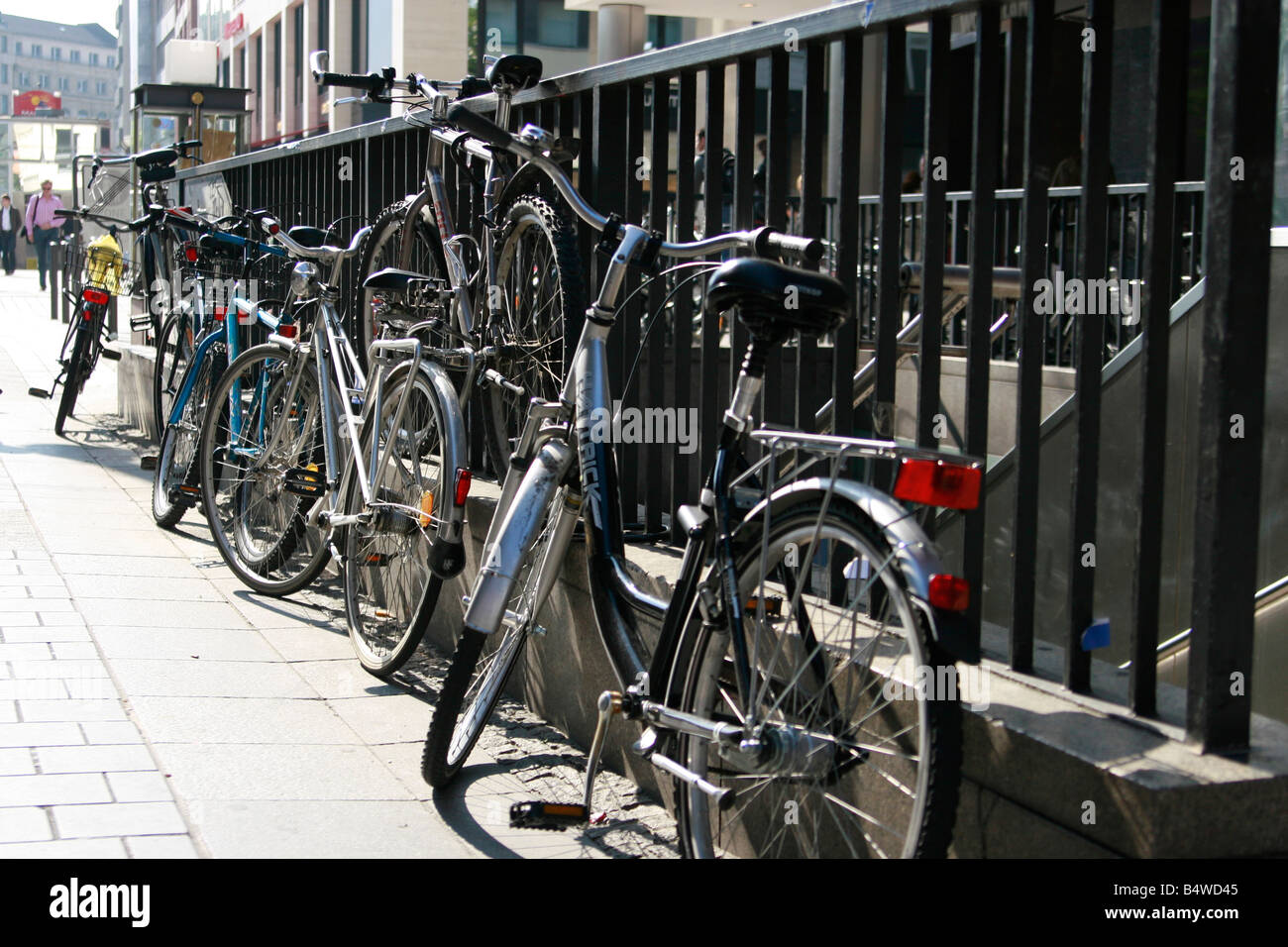 bicycle, bike, balustrade, parking Stock Photo - Alamy