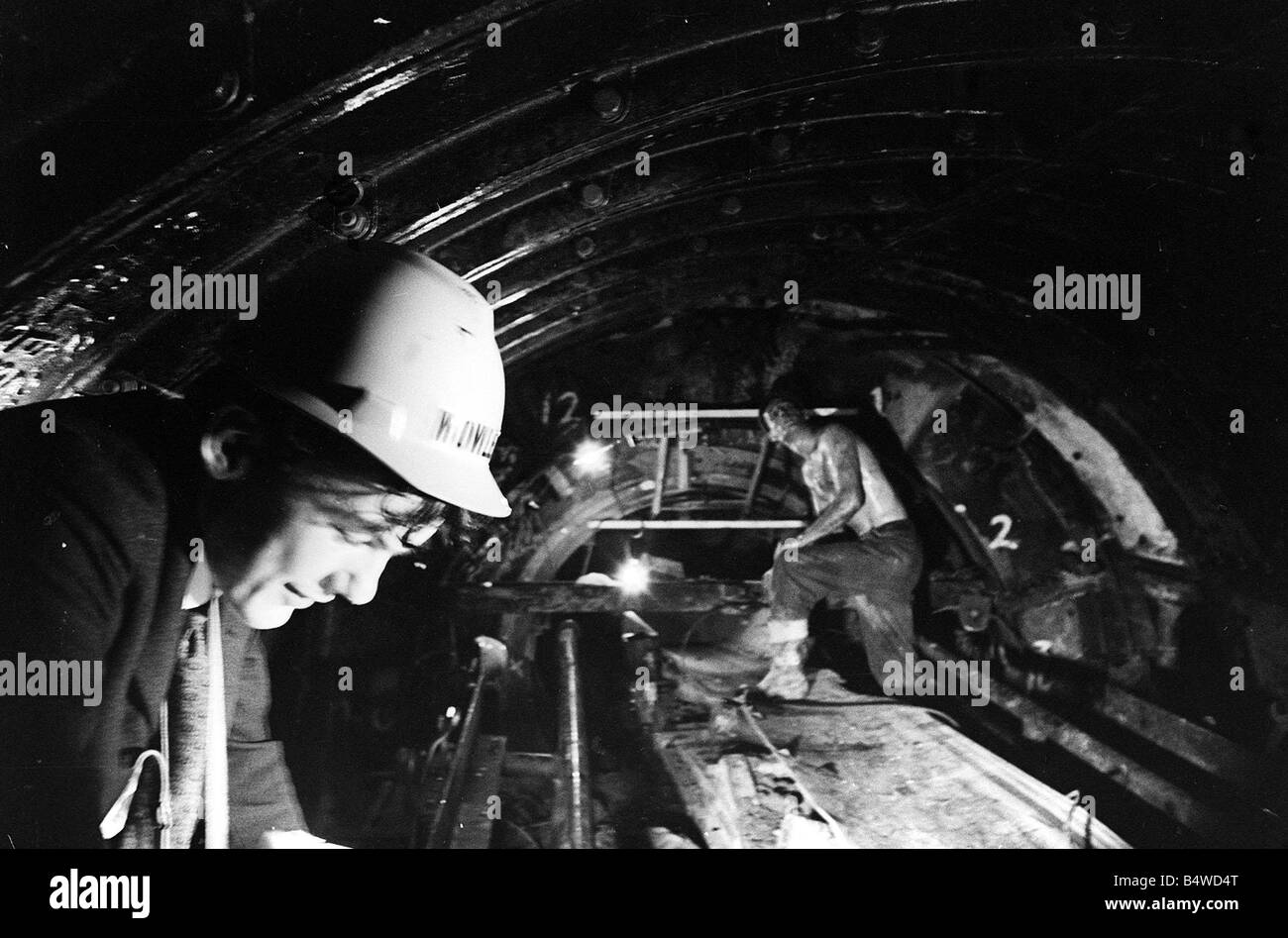 The Victoria Line under construction July 1965 Men at work in the ...