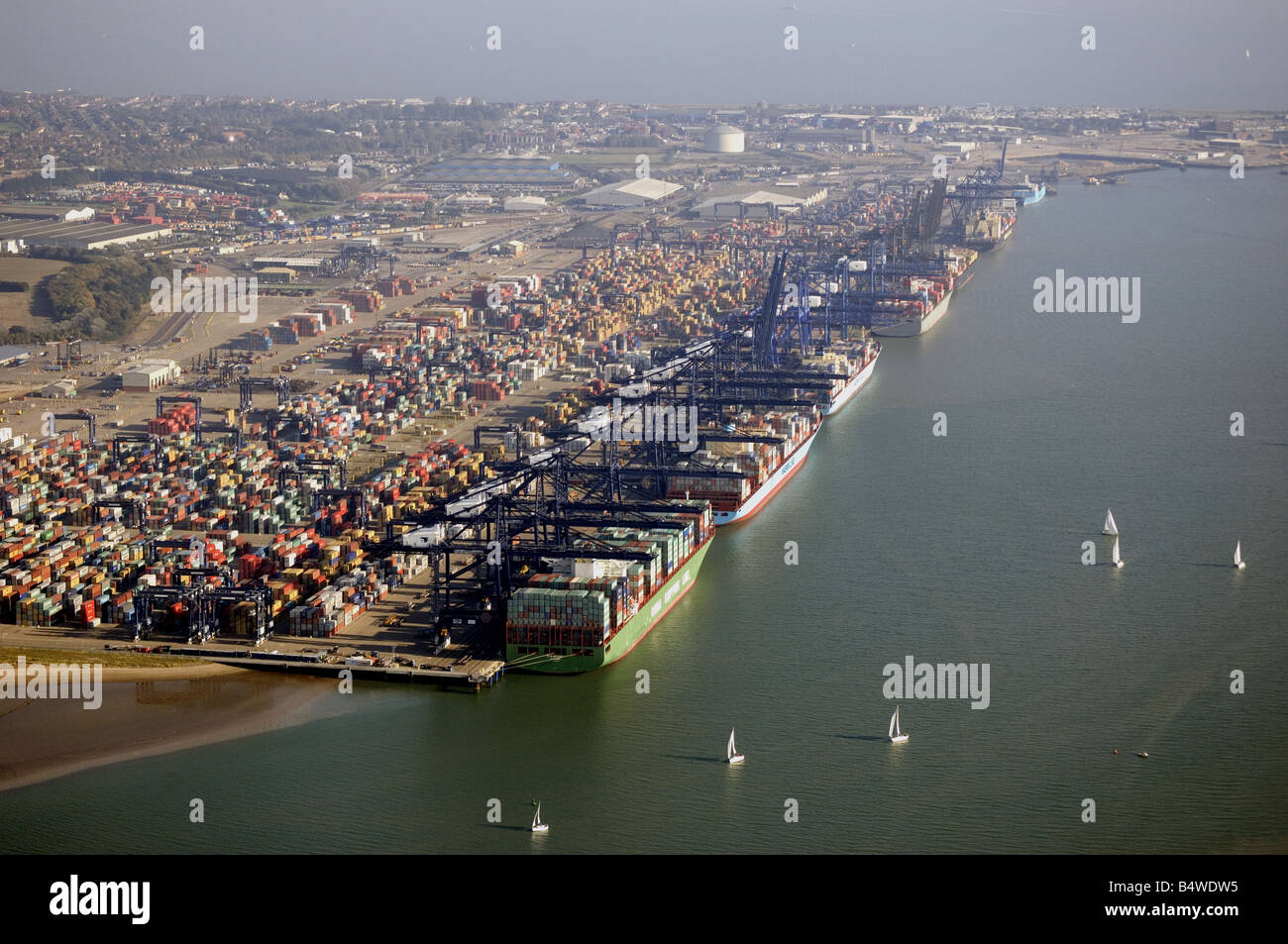 Aerial view of Felixstowe Docks UK Stock Photo - Alamy