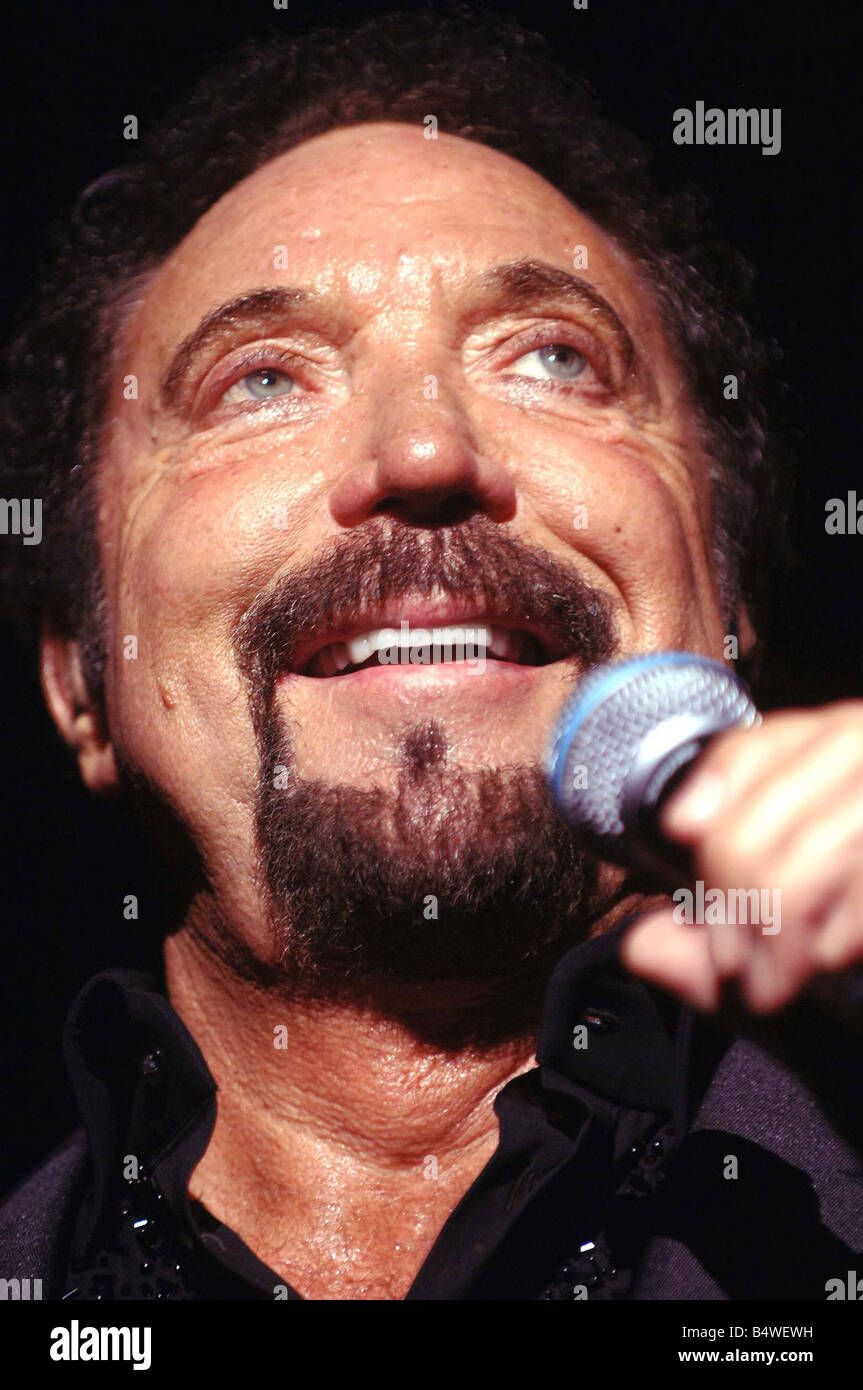A close up of Tom Jones performing at the first leg of his UK tour in ...