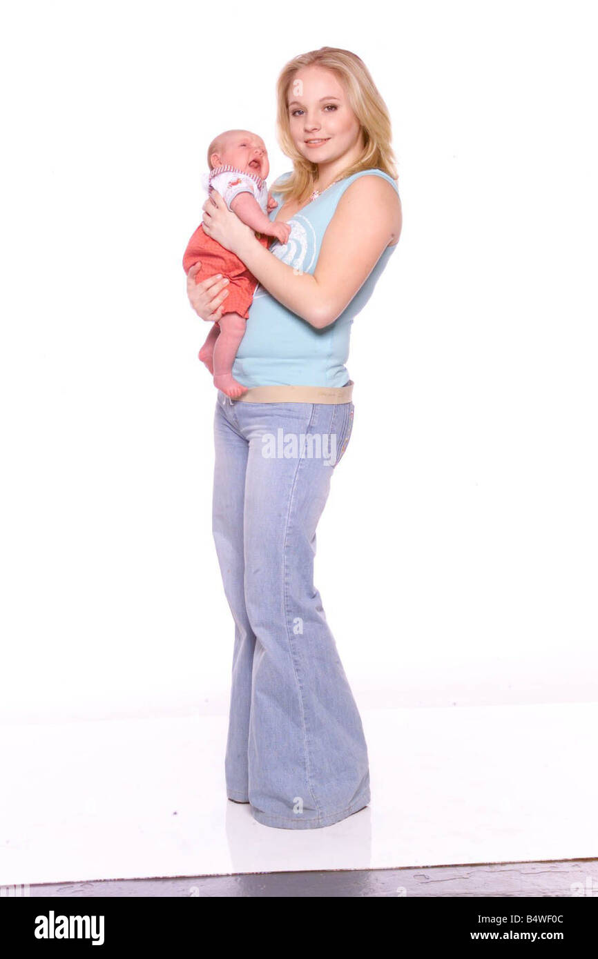 Georgia Moffett May 2002 with baby son Ty Georgia is the daughter of ...