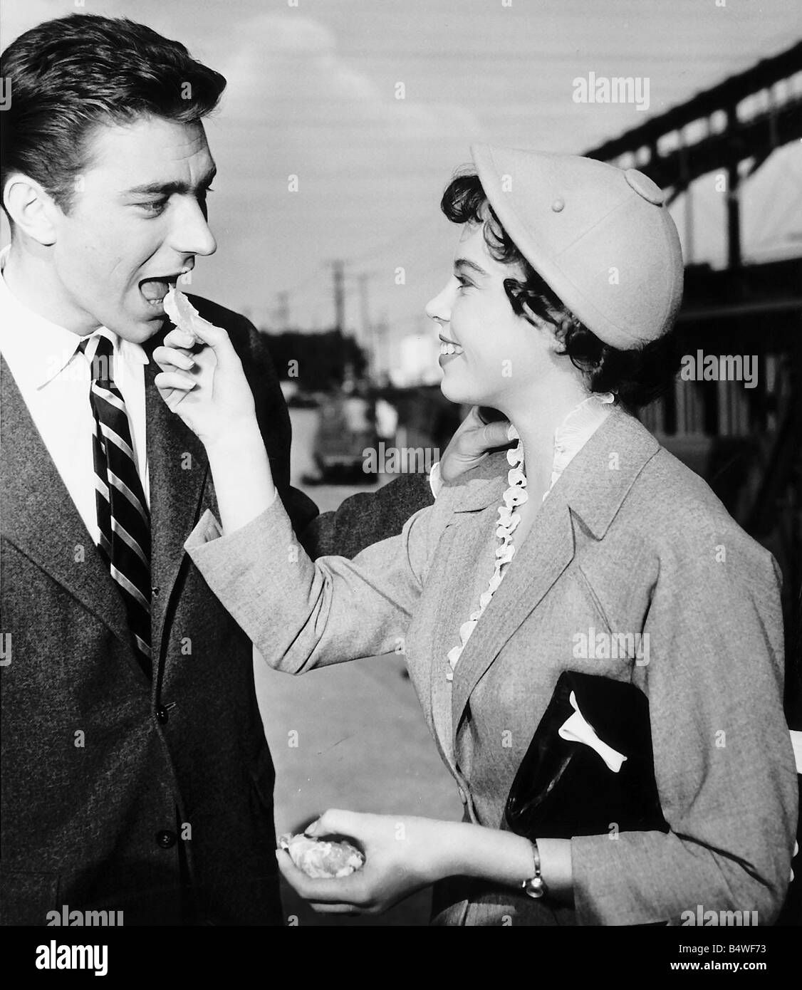 Leslie Caron French actress with husband George 1953 Stock Photo - Alamy