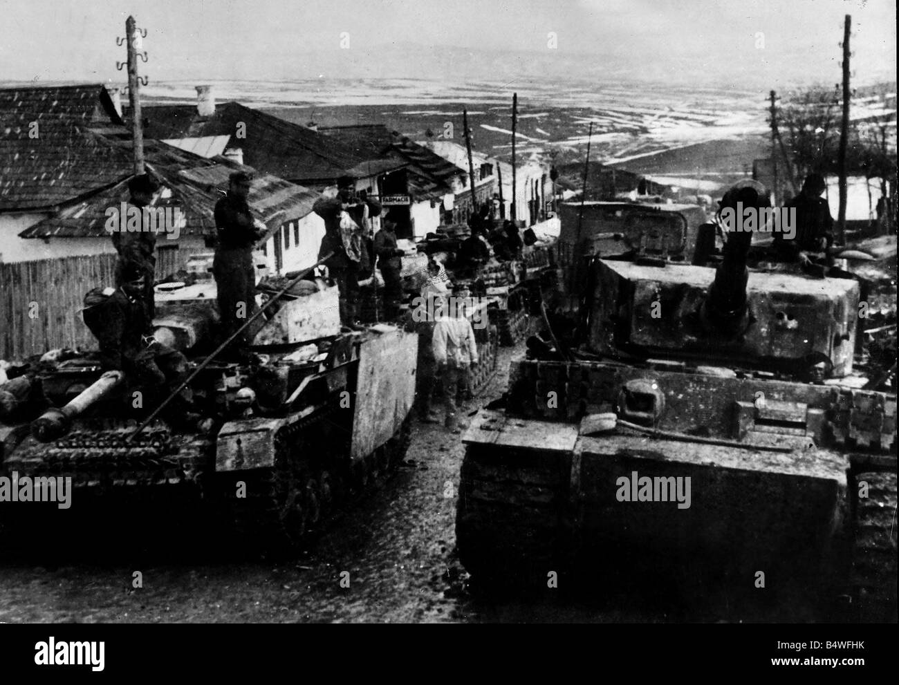 German Armour on a country road in Romania May 1944 Stock Photo - Alamy