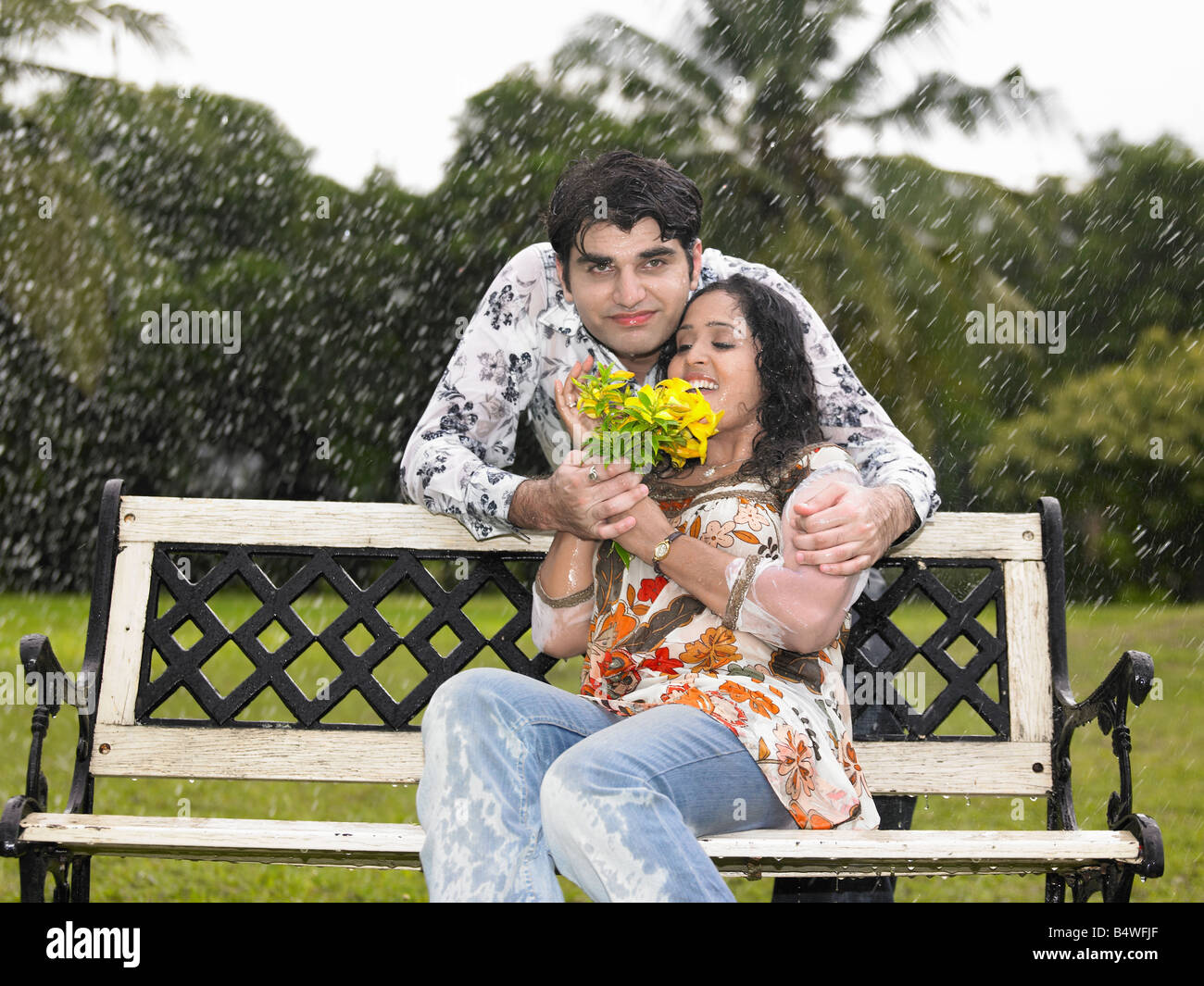 Romantic Proposal In The Rain
