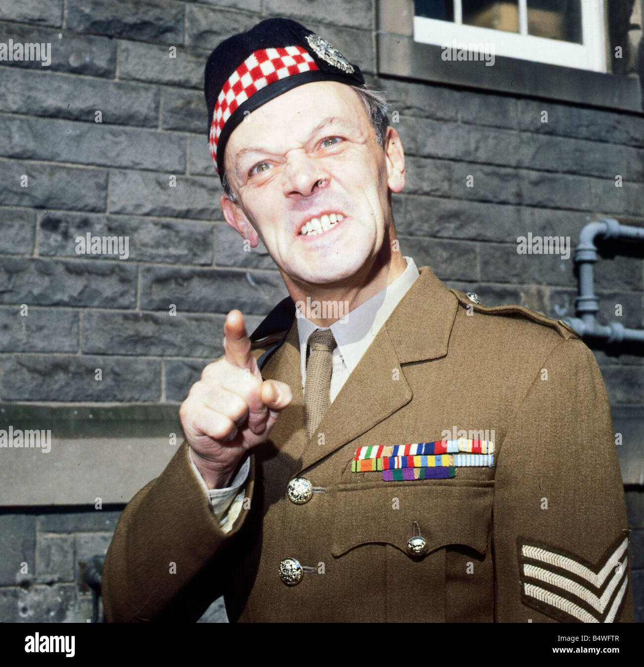 Russell Hunter dressed as soldier August 1981 Stock Photo - Alamy