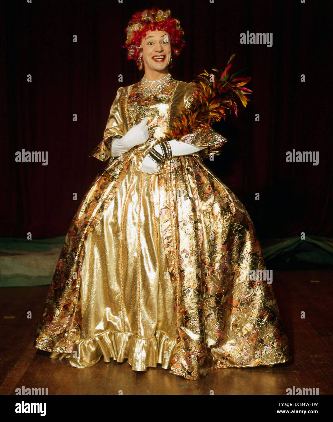 Russell Hunter as pantomime dame December 1973 Stock Photo - Alamy