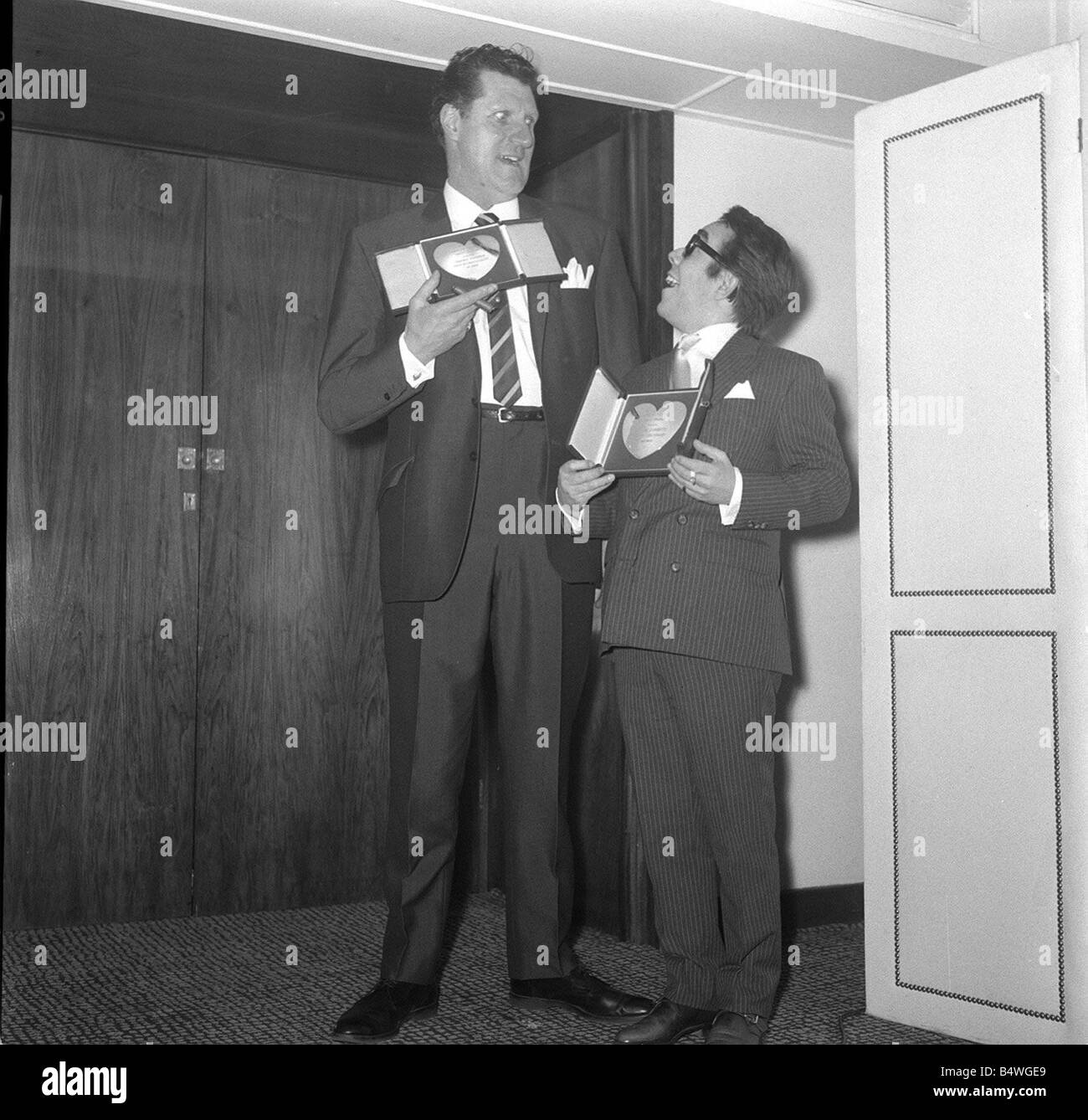 Tommy Cooper Ronnie Corbett Mar 1969 with their joint ITV personalities ...